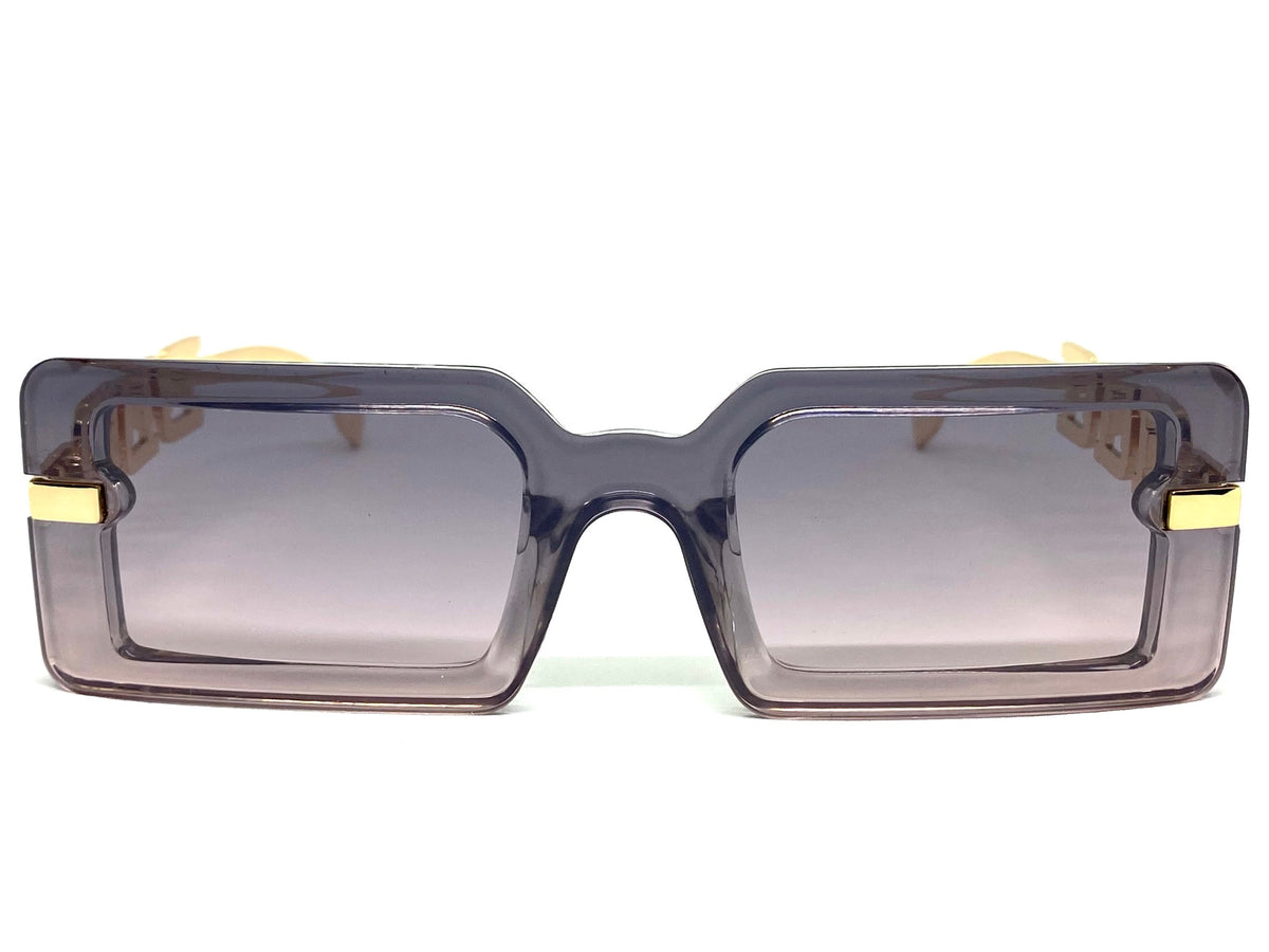 Classy Contemporary Modern Style SUNGLASSES Gray & Gold Frame E1972 ...