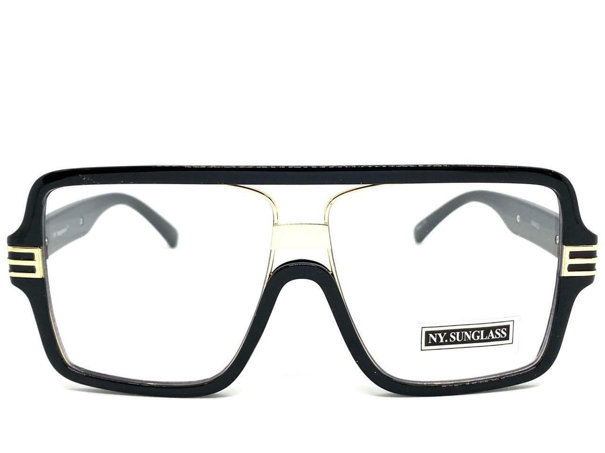 Oversized Vintage Retro Hip Hop Style Clear Lens EYEGLASSES Large Blac ...